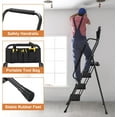 HBTower 4 Step Ladder, Folding Step Stool with Handrails and Tool Tray ...