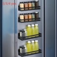 2/3/4Pcs Magnetic Spice Rack, No Drill Black Metal Magnetic Shelf for ...