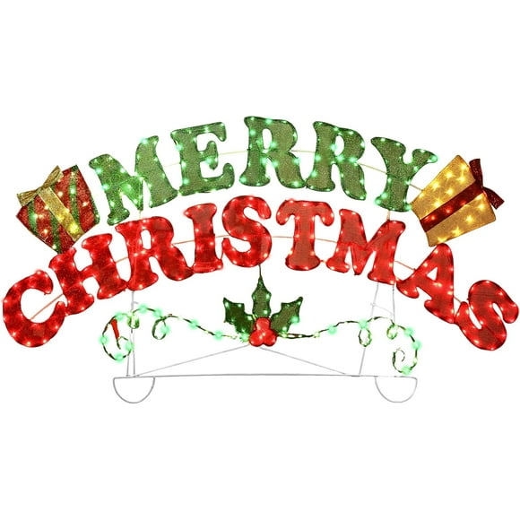 Large Outdoor Merry Christmas Lighted Sign