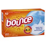Bounce Fresh Linen Scented Fabric Softener Dryer Sheets, 120 Count ...