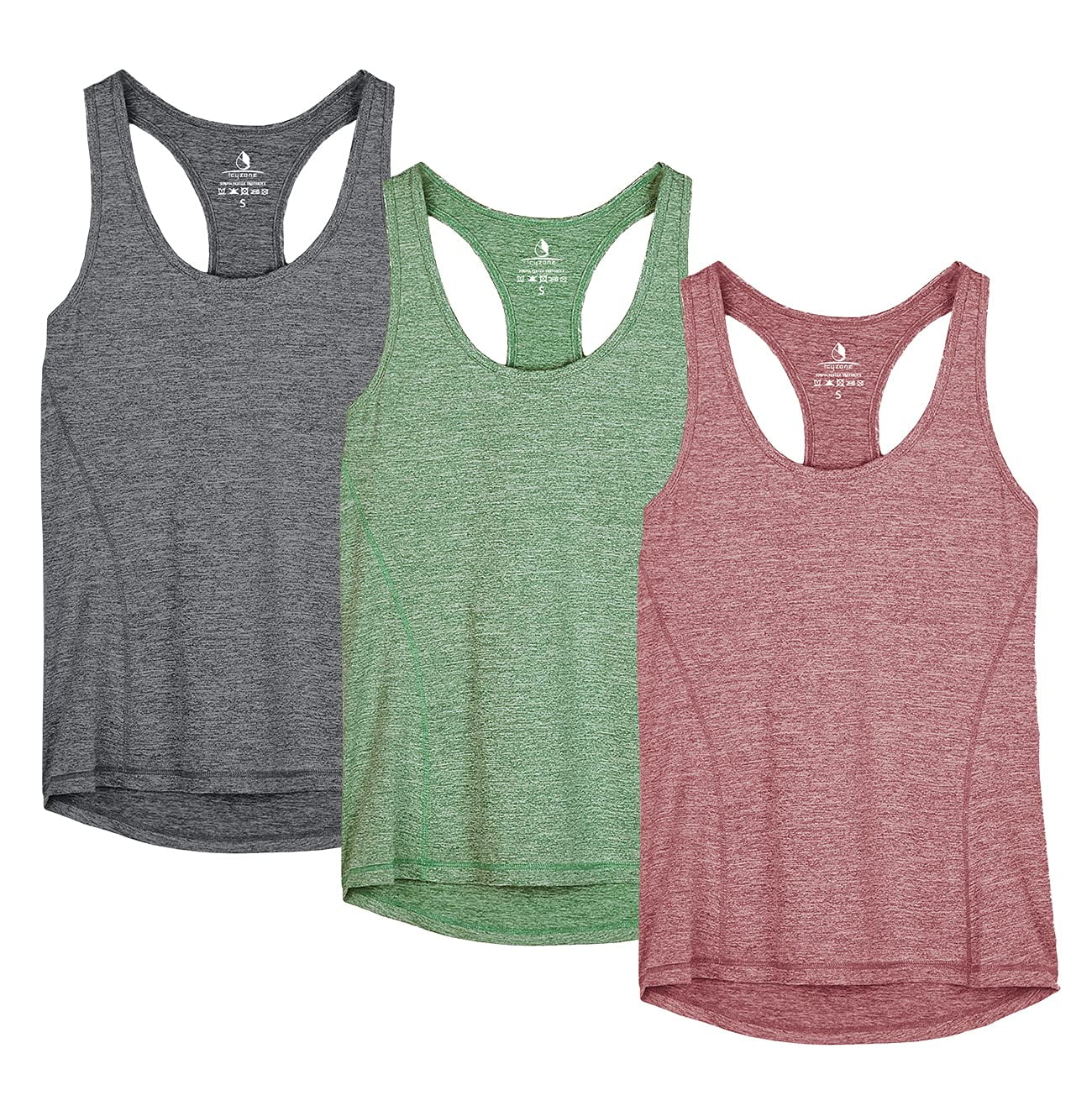 icyzone Workout Tank Tops for Women - Racerback Athletic Yoga Tops ...
