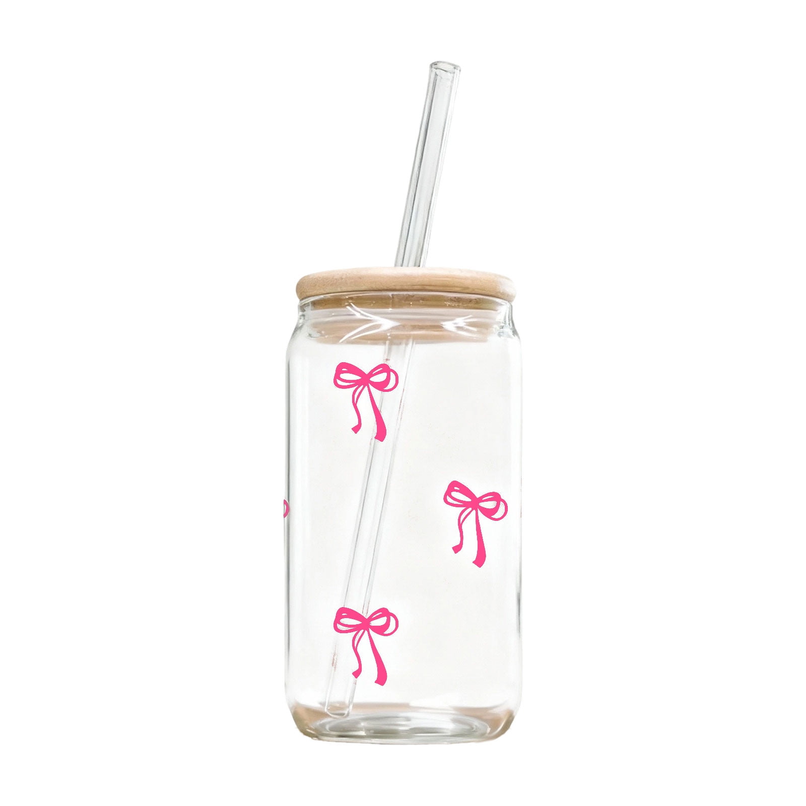 Click here for Liyamei Cute Bow Glass Cups With Lids And Aestheti... prices