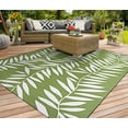 Couristan Covington Bamboo Leaves Lime Indoor/Outdoor Runner Rug ...