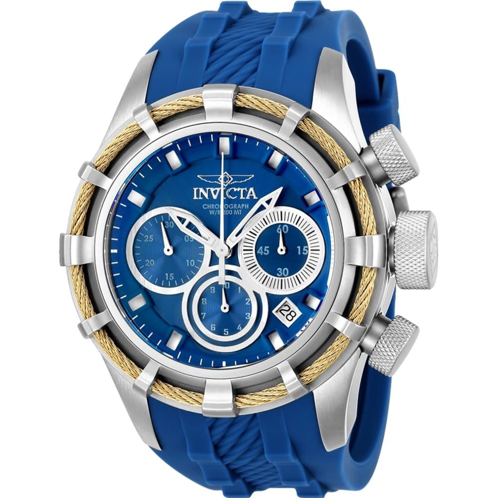Invicta Men's 22153 Bolt Quartz Chronograph Blue, Silver Dial Watch ...