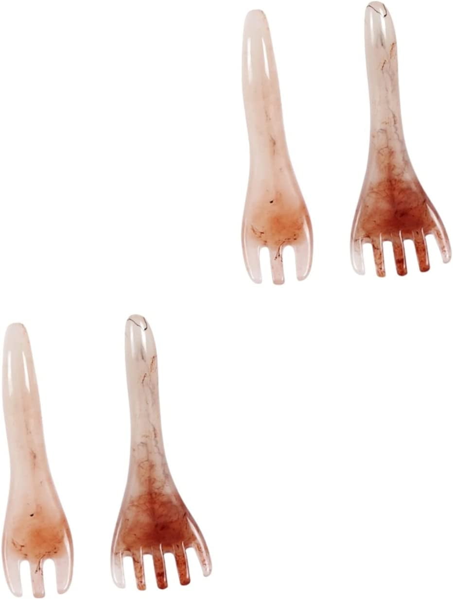 4 pcs Caring Scraper Comb Physical Scalp Tool Guasha Brush Hair Combs ...