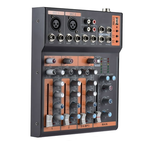 Portable 4-Channel Mic Audio Line Mixer Console de mixage EQ 3 bandes ...