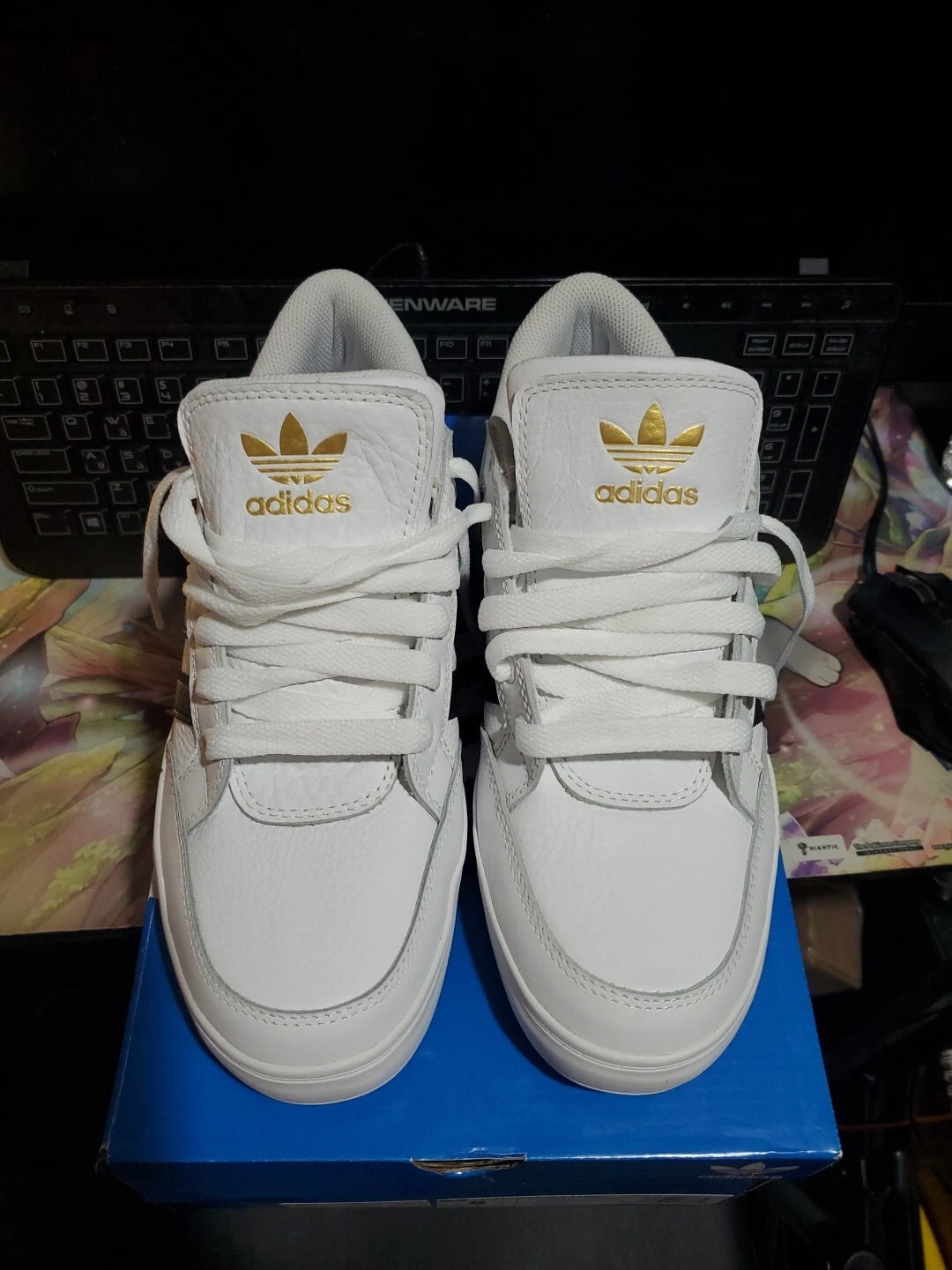 Adi - das Hardcourt Low Mens Size 8 White Black Athletic Shoes Sneakers ...