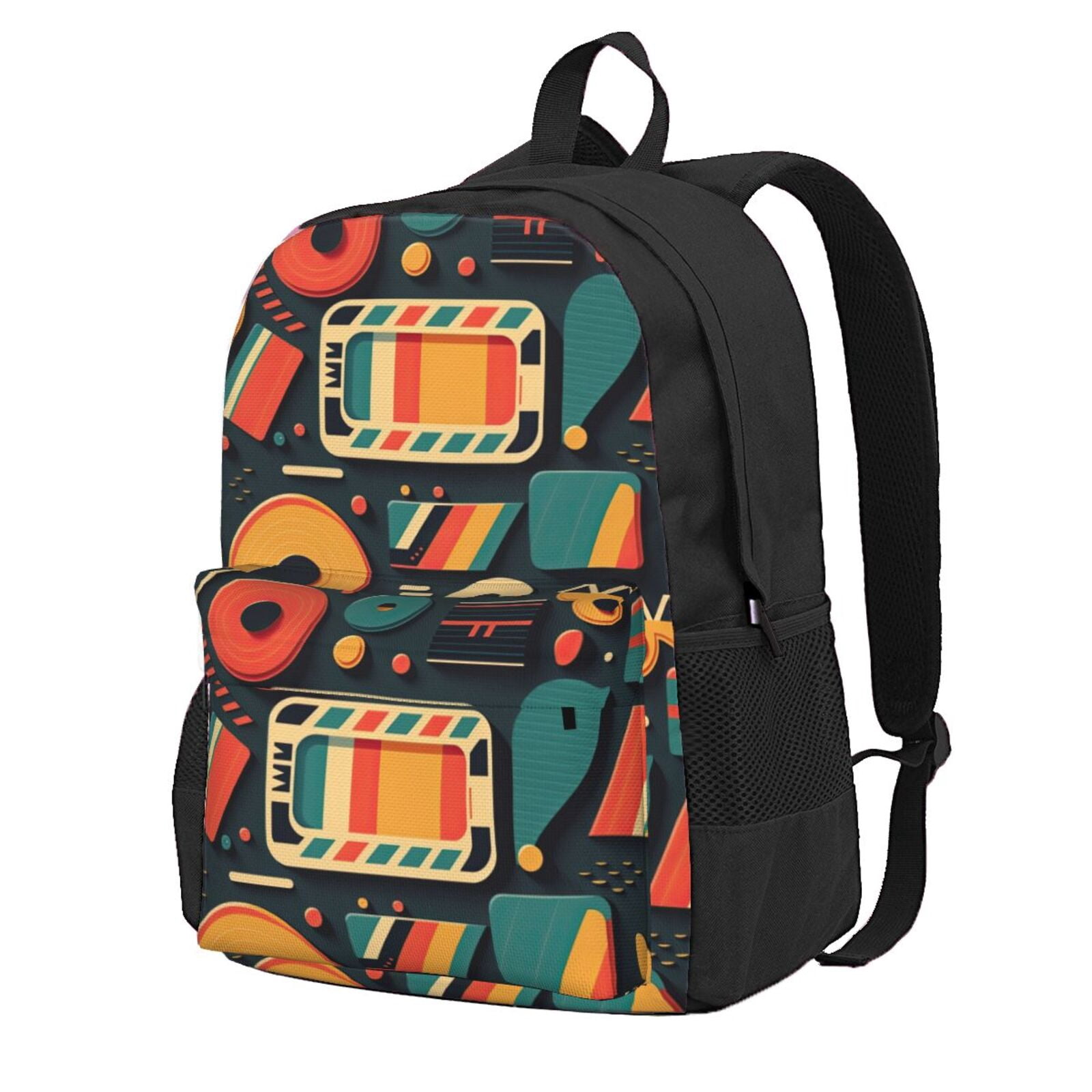 XMXY Retro Colorful Background Backpack Laptop Bag for Women, School ...