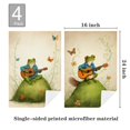 A frog sitting on top of a rock playing a guitartea towels4-Pack 16 by ...