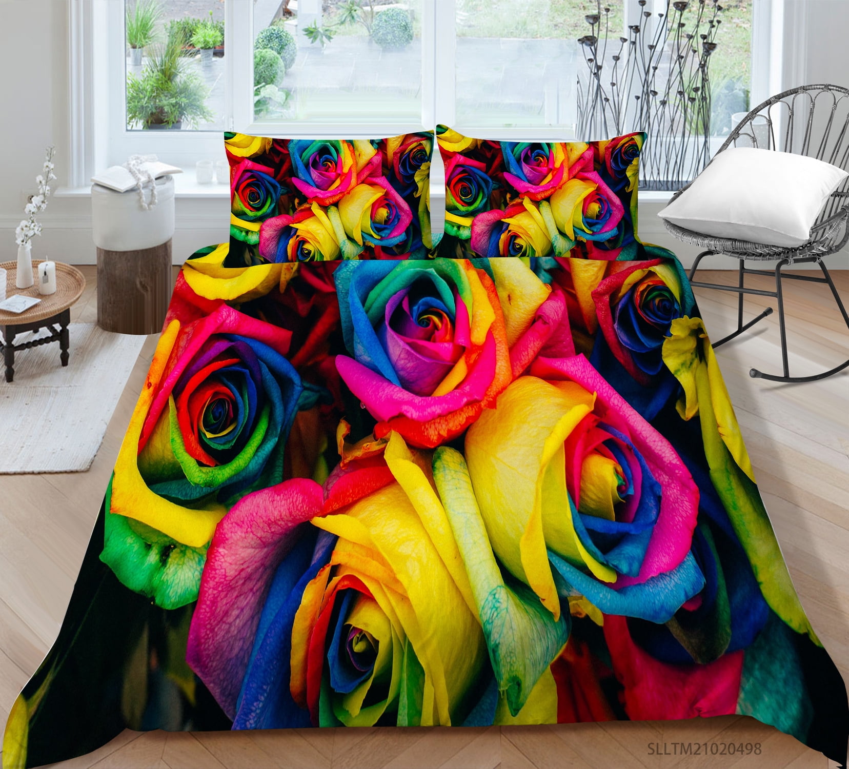Wenjialing Fashionable 3d Flowers Printing Duvet Cover Set Highend