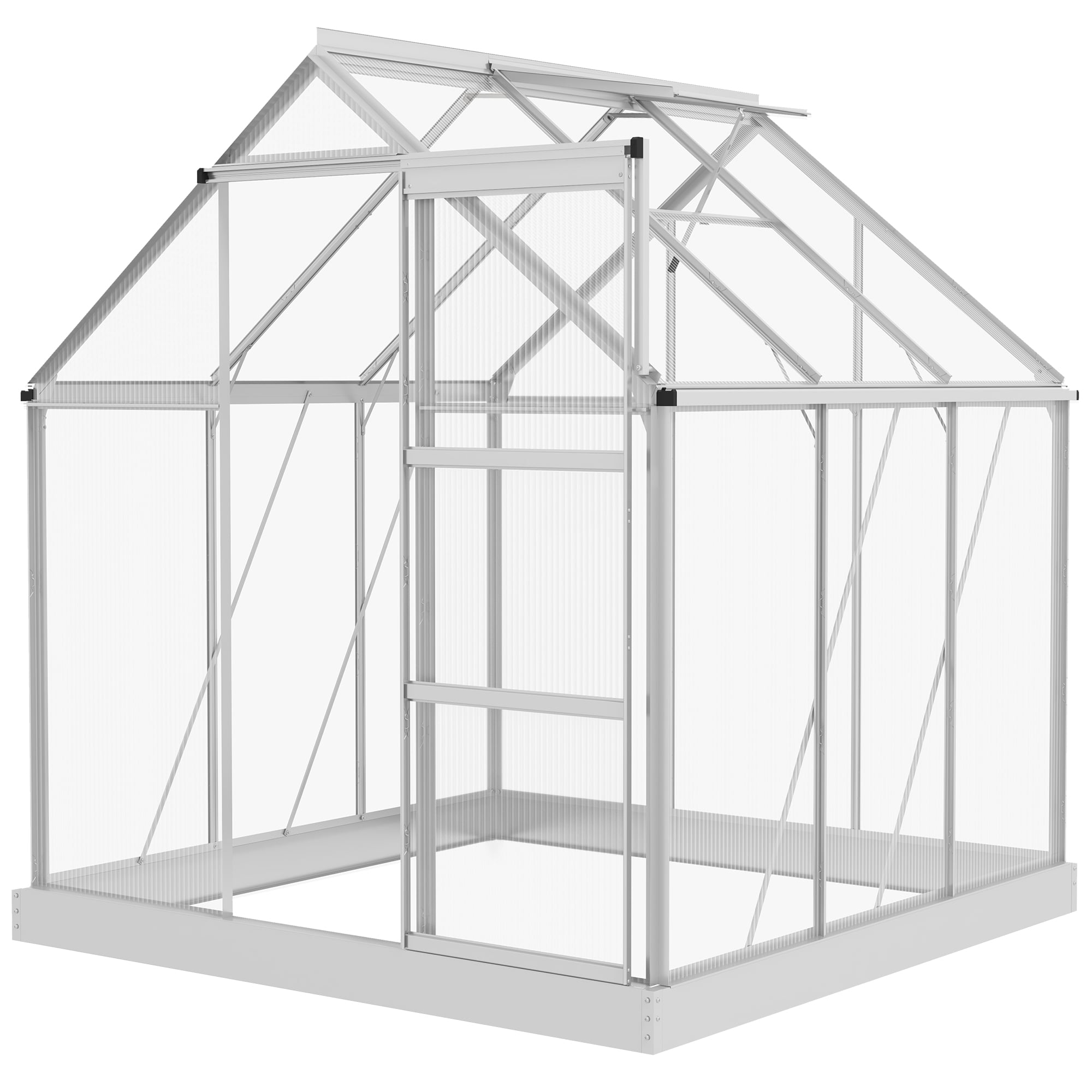 Click here for Outsunny 6 X 6 Walk-In Polycarbonate Greenhouse Wi... prices