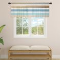 Abstract Gradient Stripe Semi Sheer Valance Curtains, Blue Brown ...