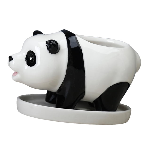 Ceramic Flower Vase Plant Planters Panda Sculpture Indoor Plants Bud ...