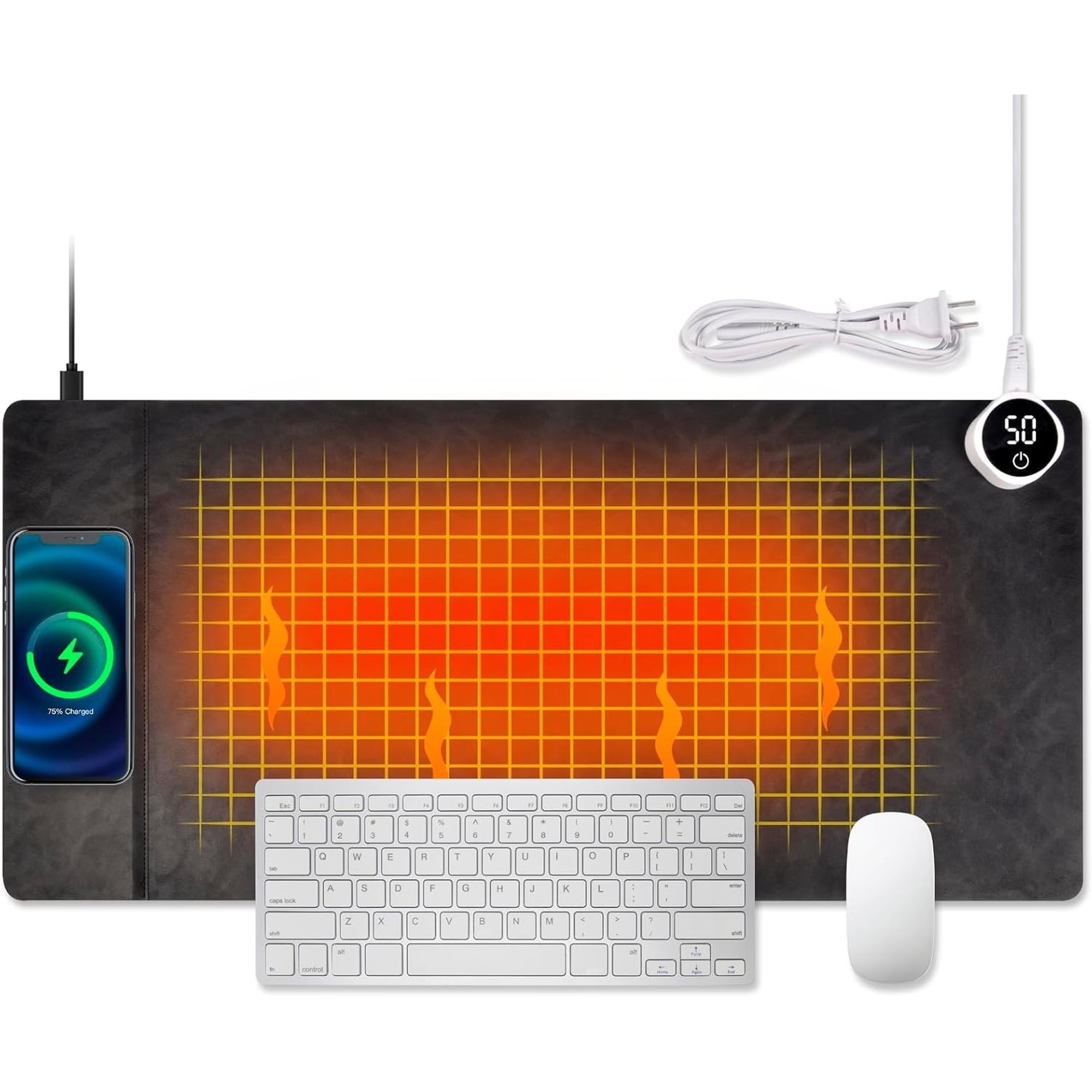 Unbranded Heated Desk Mouse Pad Mat - Wireless Charging 15w Large Warm Mouse Pad. New!!!!