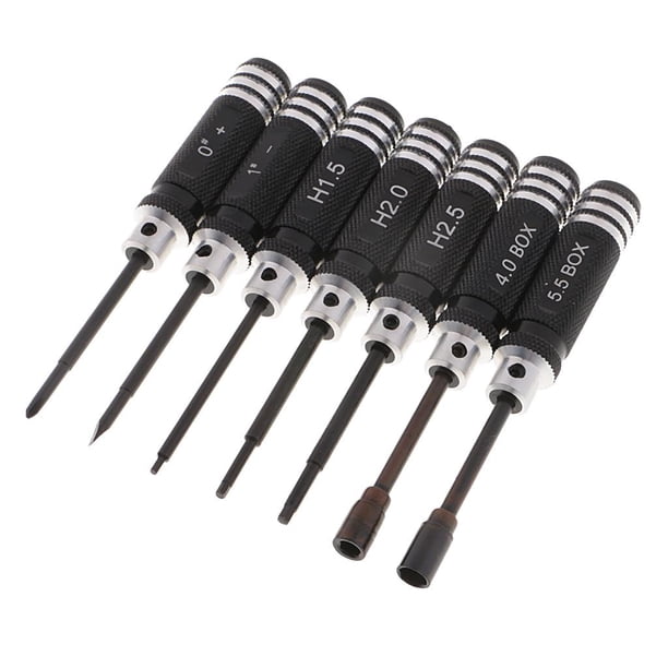 kusrkot 7Piece Black Metal Hexagon/Cross Screwdriver Tool Kits DIY for ...