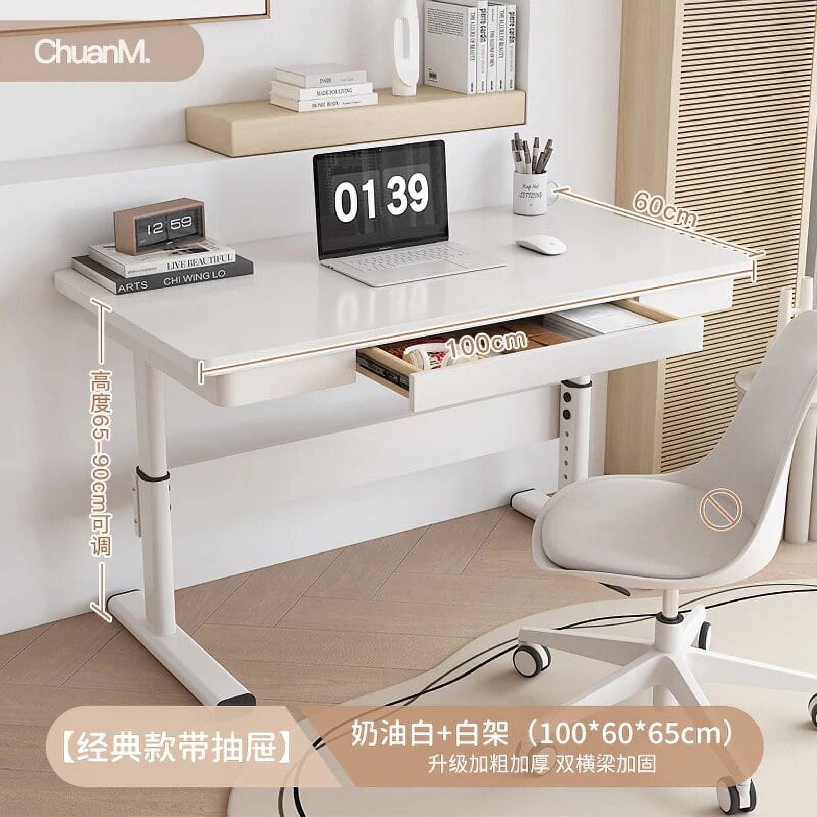 Reception Keyboard Office Desks Vanity Lifting Laptop White Office ...