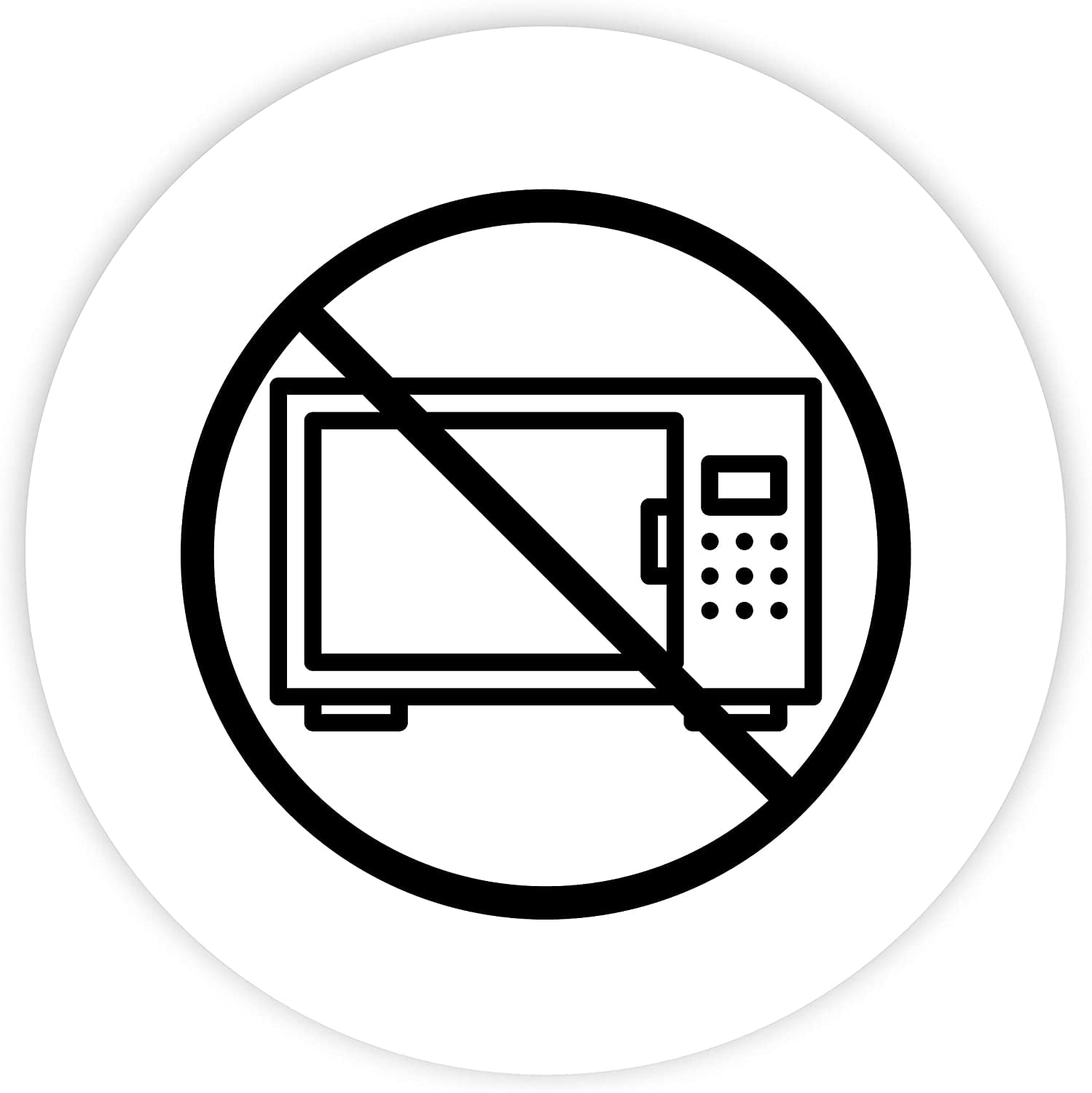 Koyal Wholesale Round Small Business Labels, Do Not Microwave Icon, Set ...