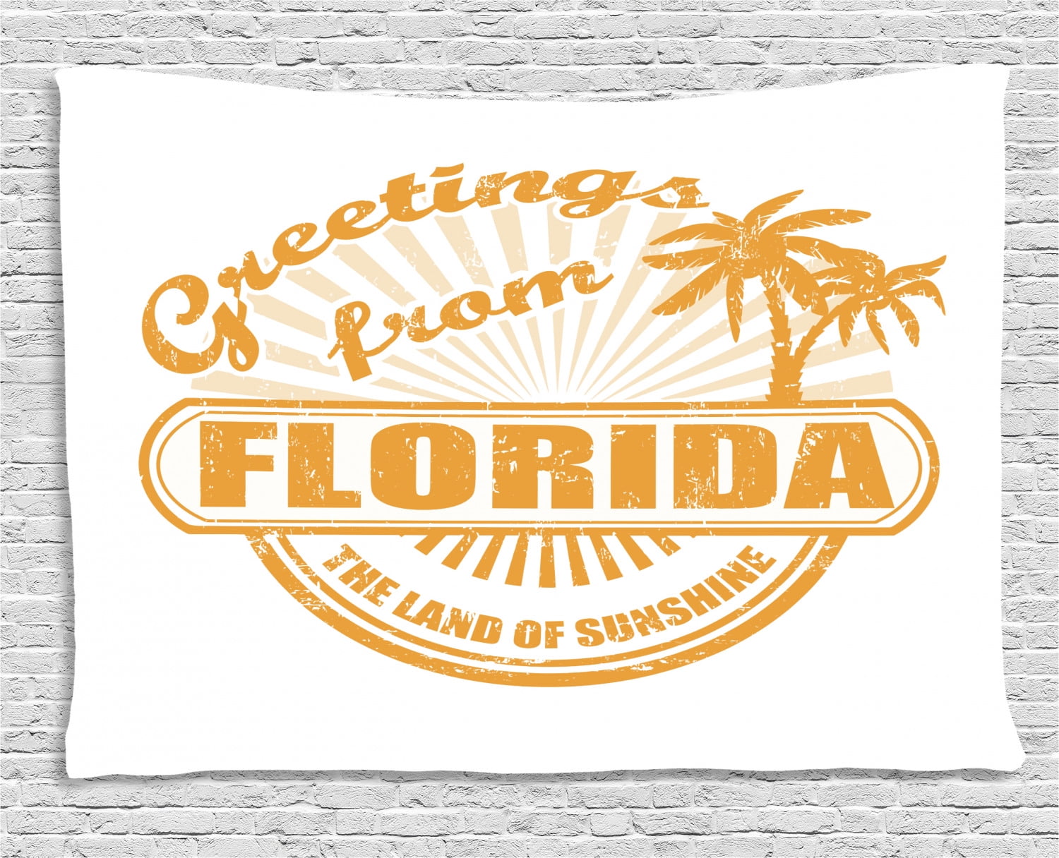 Florida Tapestry, Old Style Rubber Stamp Design with Weathered Look The ...