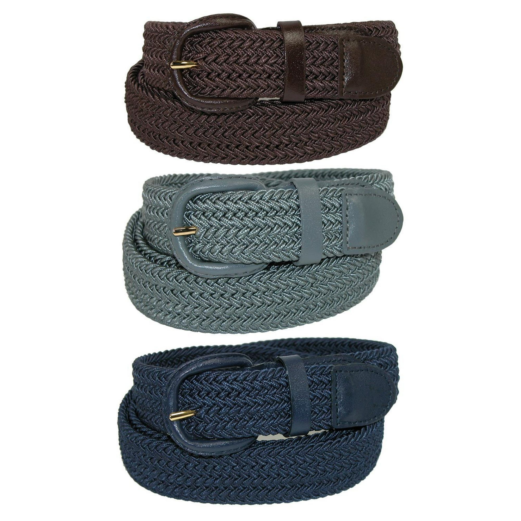 Click here for Ctm Elastic Braided Stretch Belt (Pack Of 3 Colors... prices