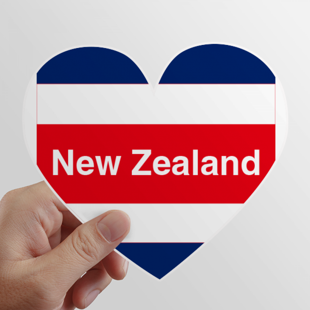 New Zealand Flag color Calcomanías cardíacas,calcomanías para equipaje ...