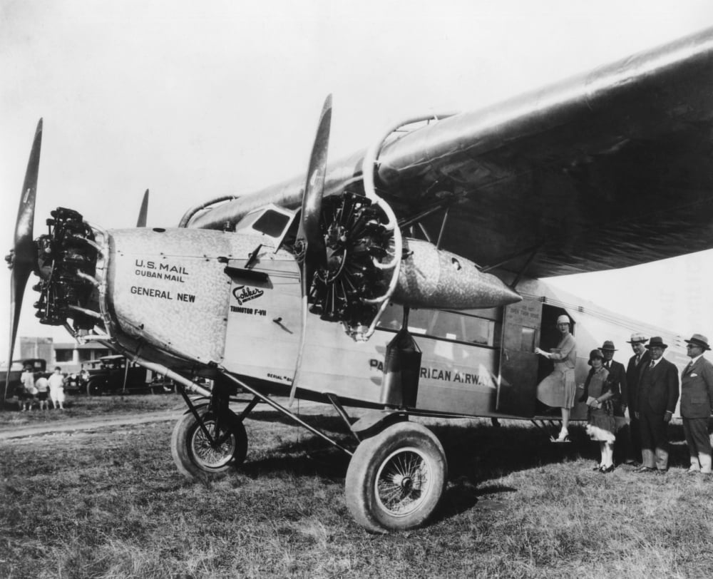Passengers Board United States Mail Tri Motor Airplane On A Flight From Passengers Board United States Mail Tri Motor Airplane On A Flight From