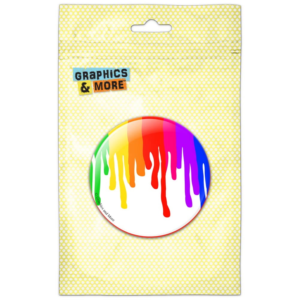 Rainbow Paint Drip Pride Ink Colors Refrigerator Button Magnet ...