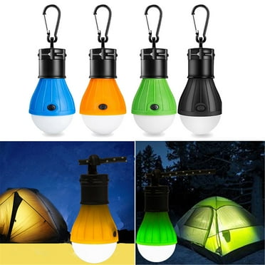 Portable LED Tent Light Bulb- 2 Pack Hanging Lights with 3 Settings and ...