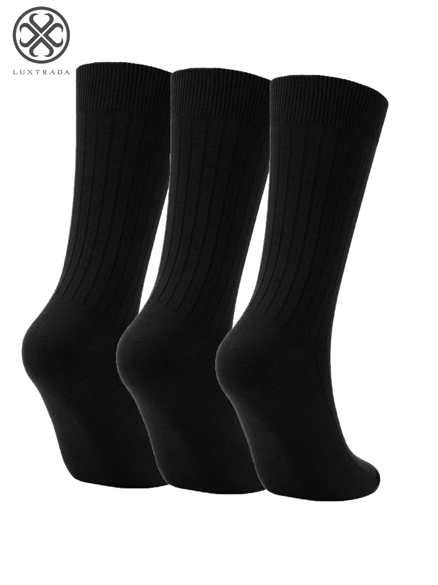 Luxtrada 3 Pairs Cotton Half Cushioned Crew Socks Men's Works Socks ...