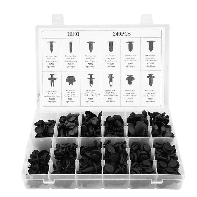 240pcs 12 Sizes Car Body Push Pin Rivet Bumper Fasteners Clip Trim for ...