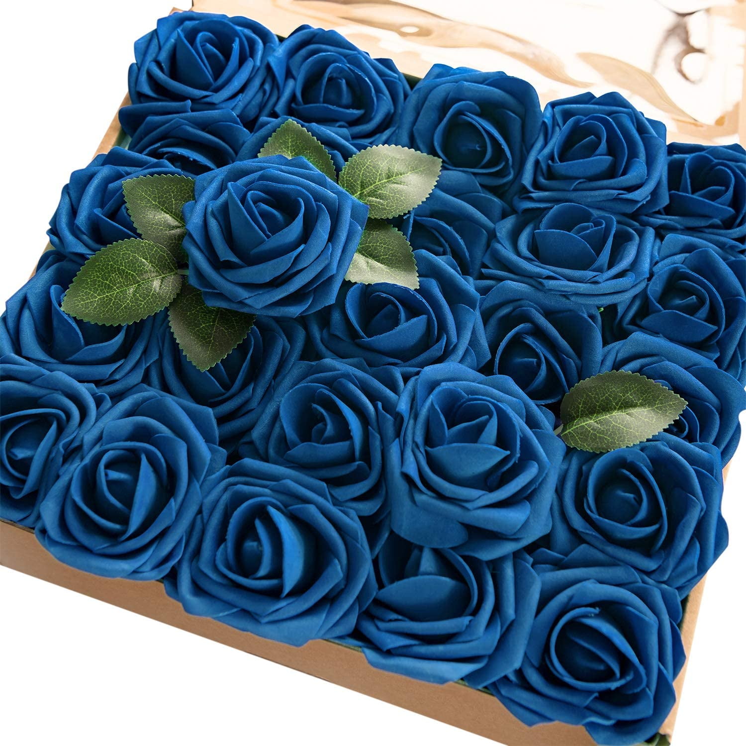Artificial Flowers 25pcs Real Looking Royal Blue Fake Roses w/Stem for ...
