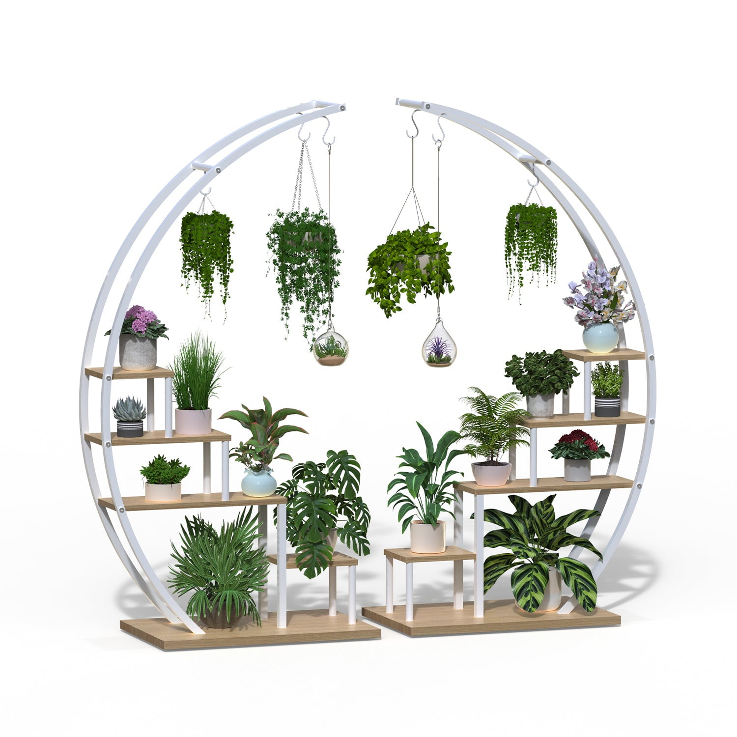 5 Tier Metal Plant Stand Indoor Curved Circular Display Book Shelf ...