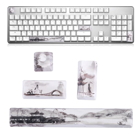 Landscape Pattern DIY Keycaps Kit Included Space + ESC + Enter + Numpad ...