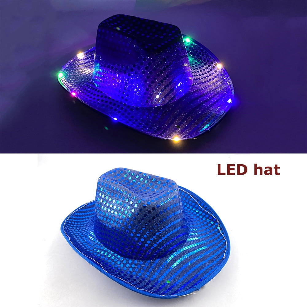 Sombrero de vaquera brillante LED para niño, sombrero de novia luminoso ...