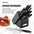 Farberware 15-piece Black Forged Triple Riveted Stainless Steel Knife ...