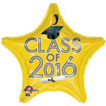 Anagram Satin Luxe Solid Star Graduation 19" Jr Shape Foil Balloon ...