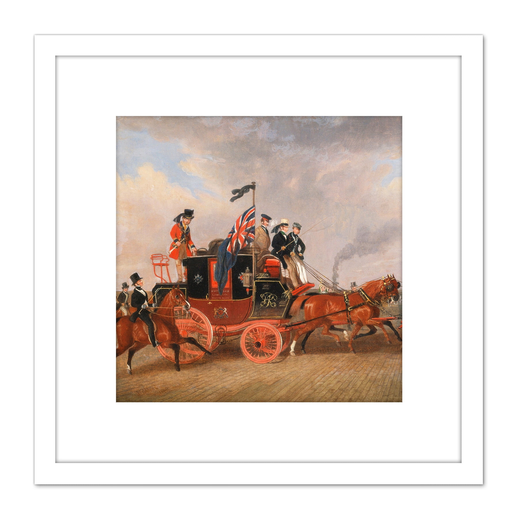 Pollard Last Mail Coaches Newcastle Tyne Painting 8X8 Inch Square ...