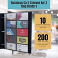 Business Card Sleeves for 3 Ring Binders, Heavy Duty Clear Page ...