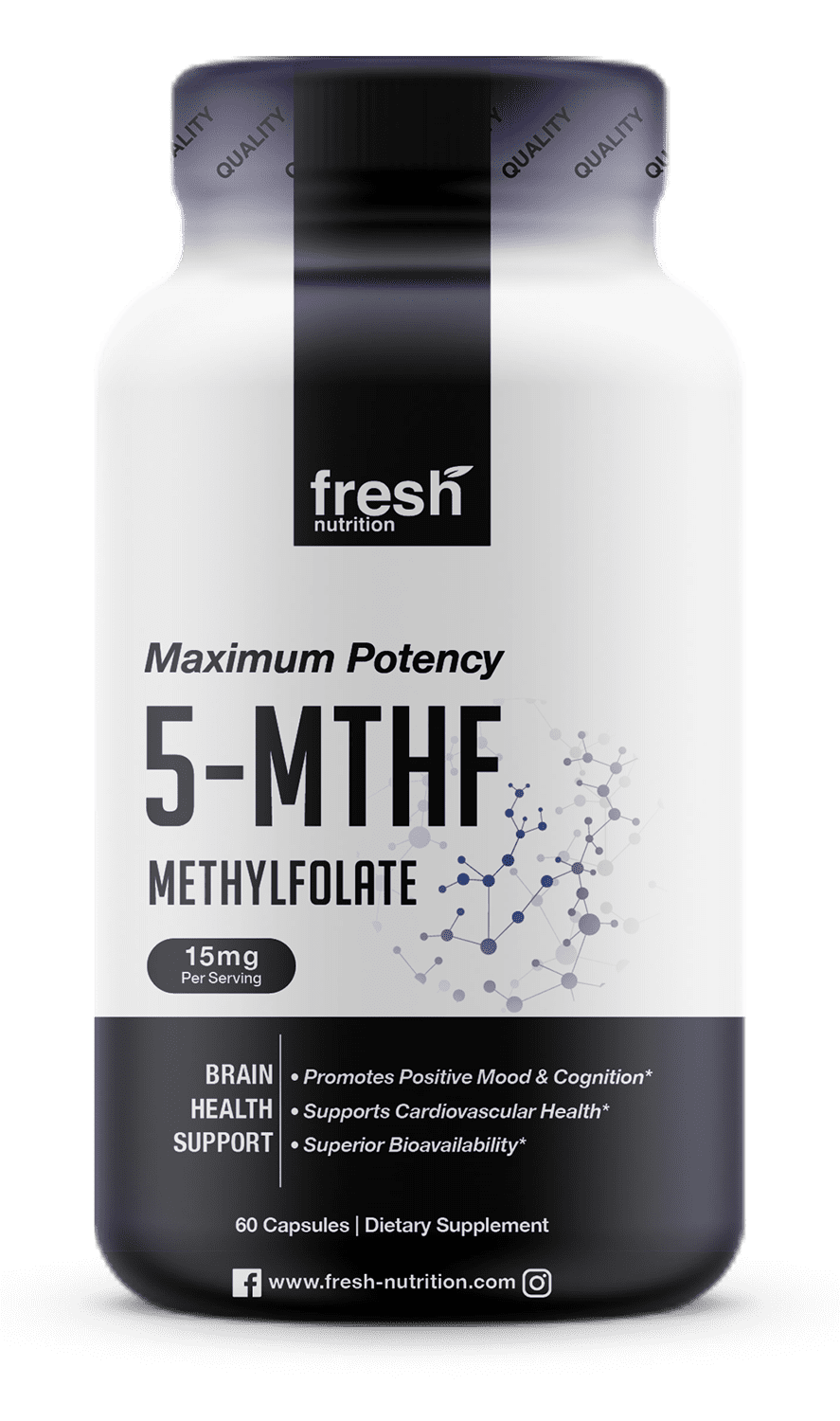 Fresh Nutrition L Methylfolate Supplement 15mg Methyl Folate - DNA ...