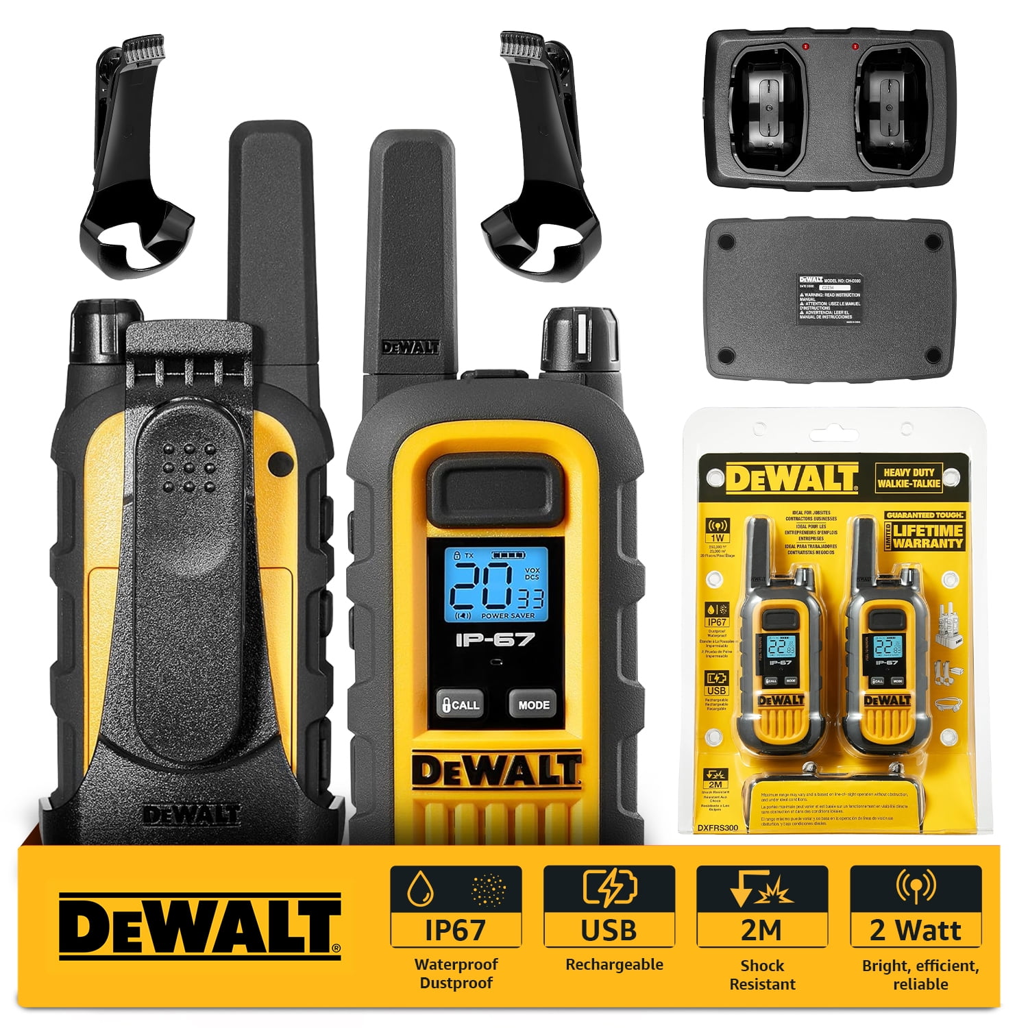 Click here for 2-Pack Dewalt Dxfrs300 Worksite Walkie Talkies - 1... prices