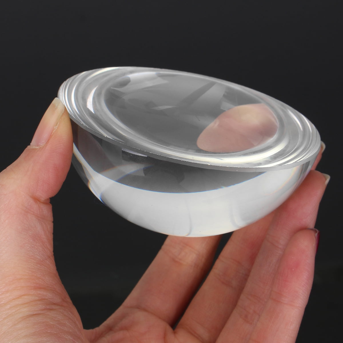 80mm Crystal Half Sphere Dome Magnifier Reading Paperweight Glass Decor ...