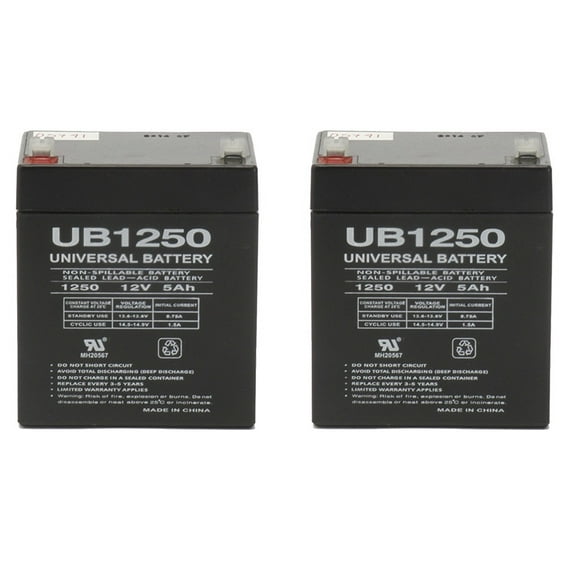 UB1250 12V 5AH Sealed Lead Acid Battery (SLA) .187 TT - 2 Pack ...