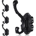 4 Pcs Black Vintage Coat Hooks Decorative Towel Hooks for Bathrooms ...