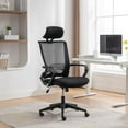 Foldable Ergonomic Office Chair High Back Desk Chair with Footrest Mesh ...