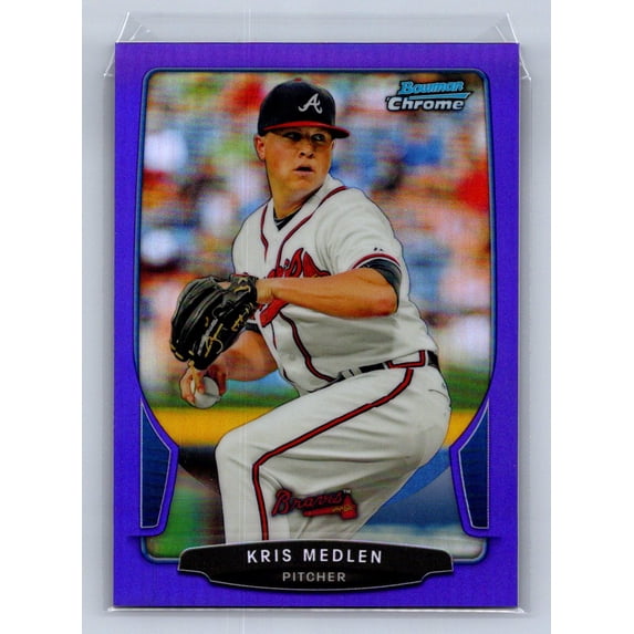 2013 Bowman Chrome Kris Medlen #211 Refractor Purple /199 /199 ...