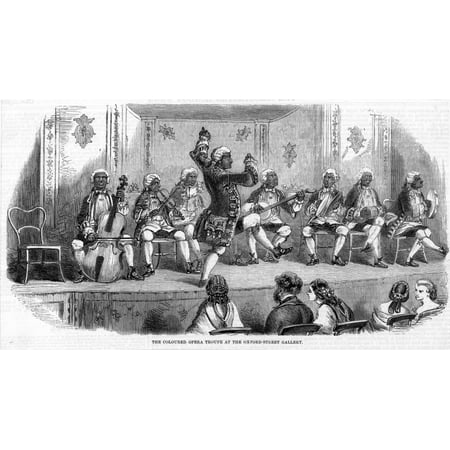 Minstrel Show, 1858. /Na Minstrel Troupe Performing In London. Wood ...
