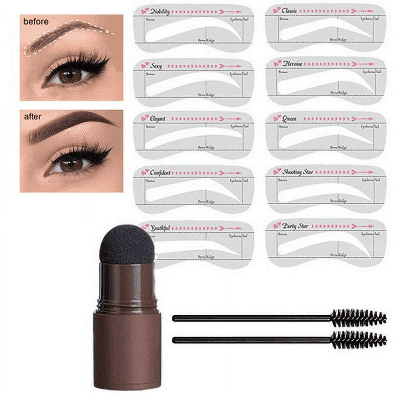 Eyebrow Stencil Kit Eyebrow Stamp Kit Eeybrow Print One Step Natural Powder Stamp Shaping Kit Walmart