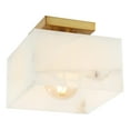 JONATHAN Y Alessia 8" 1-Light Modern Contemporary Alabaster/Iron Square ...