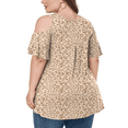 JuneFish Women's Plus Size Cold Shoulder Tunic Top Summer Short Sleeve ...