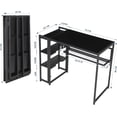 35In Folding Computer Desk with Storage Shelf No Assembly Needed Sturdy ...