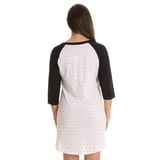 Just Love 100% Cotton Sleep Dress for Women Baseball Sleeve Nightshirt ...